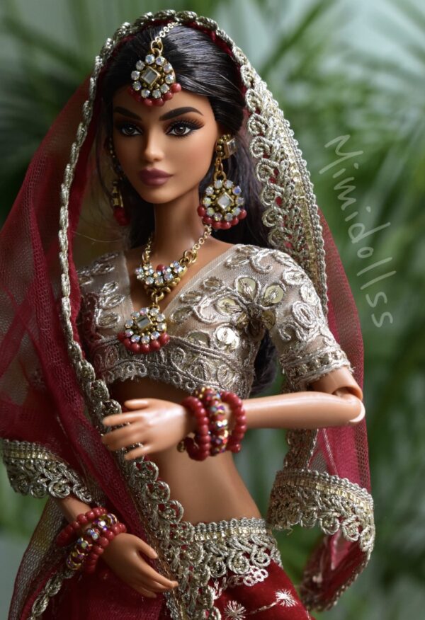 Maroon Indian Wedding Lehenga for Doll – Mimidollss